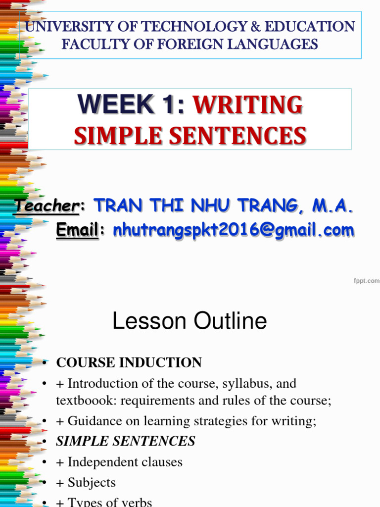 Session 1 - Simple Sentences | PDF | Subject (Grammar) | Verb