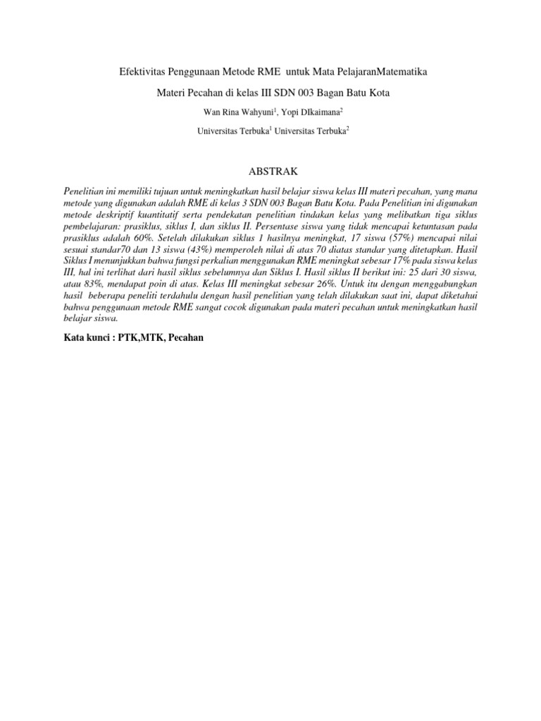 Karya Ilmiah Revisi Baru Wan Rina Wahyuni | PDF