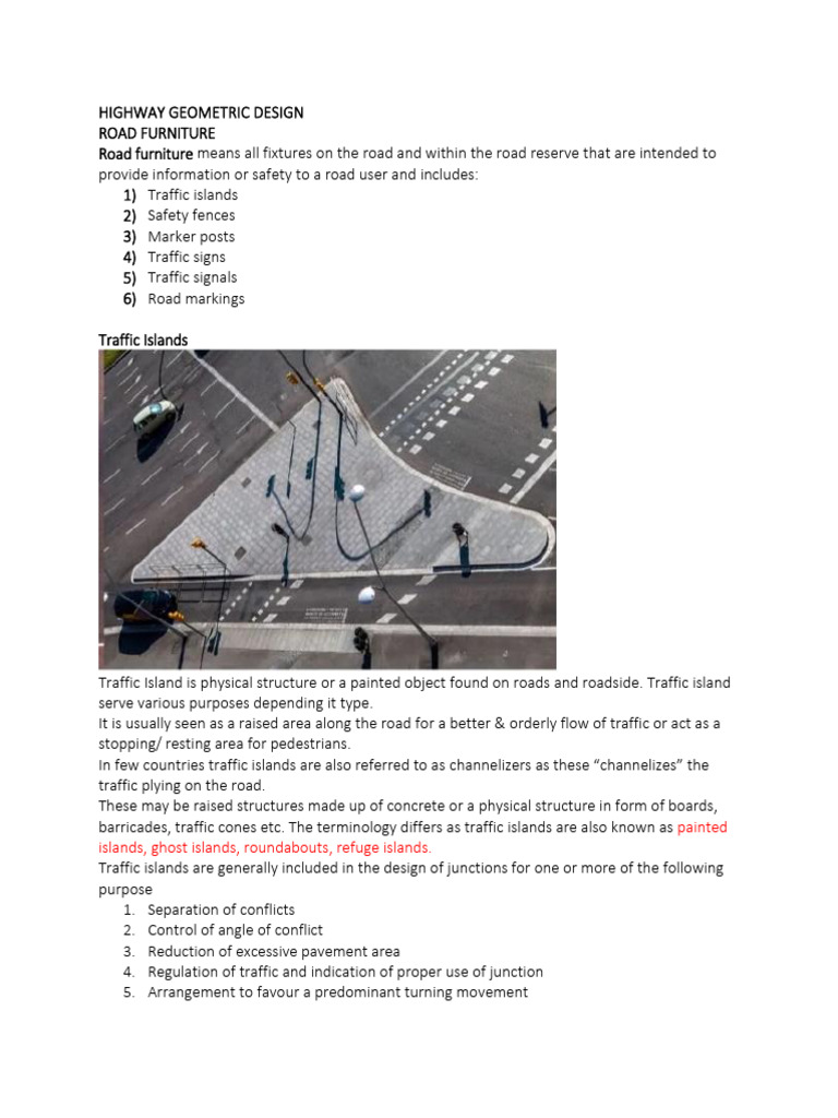 Lecture 7ROAD FURNITURE | PDF | Traffic | Intersection (Road)