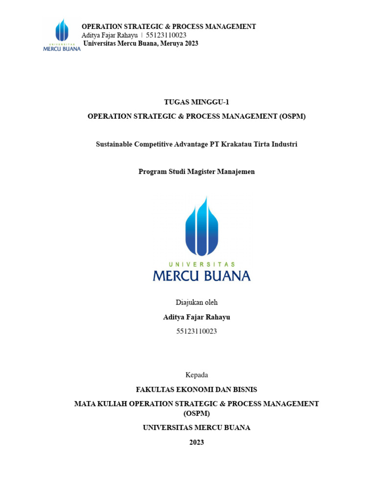 Tugas 1 OSPM Aditya Fajar R | PDF | Teknologi & Rekayasa