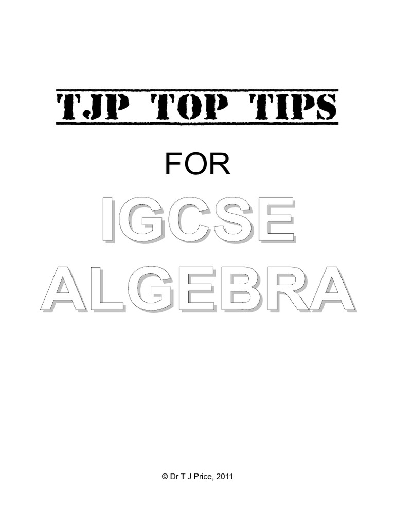 IGCSE Algebra | PDF | Quadratic Equation | Equations IGCSE Algebra | PDF | Quadratic Equation | Equations