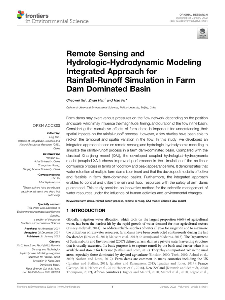 Application of GIS and Coupled Hydrodynamic Model For Flood Modeling ...
