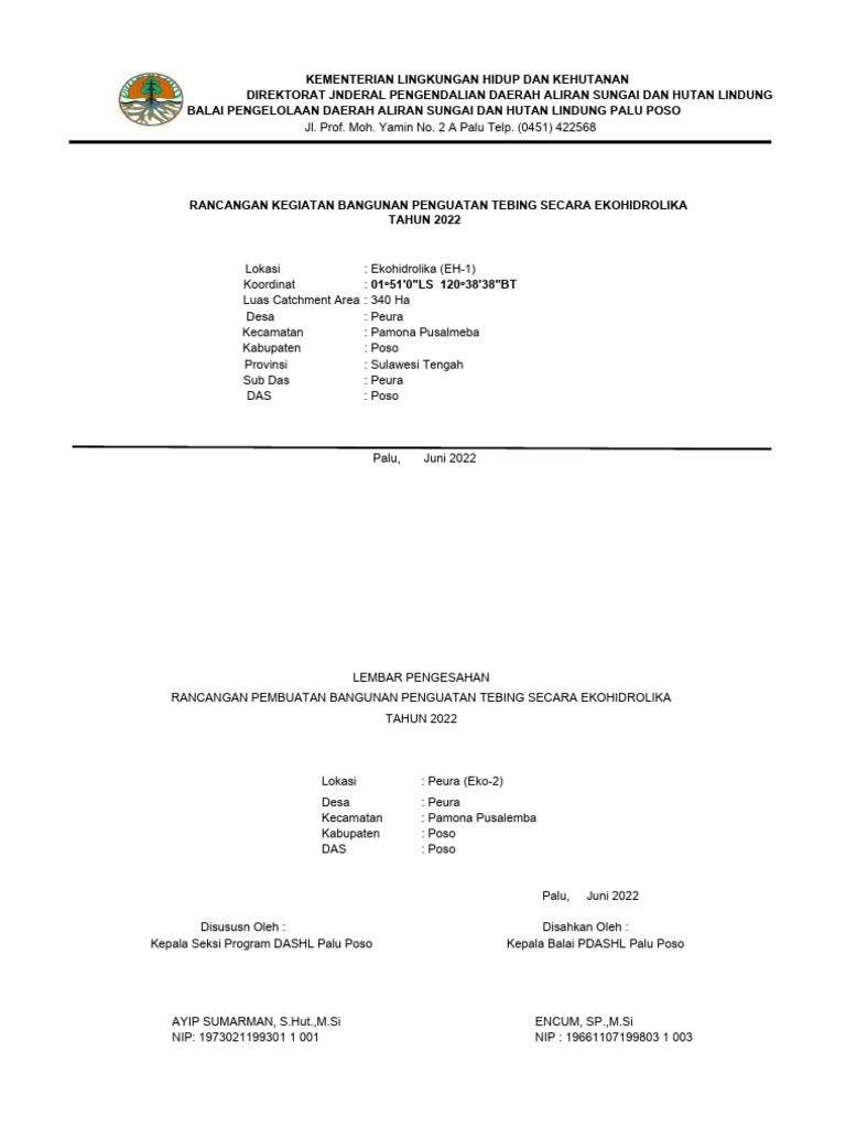 Rantek Ekohidrolika Peura | PDF | Sains & Matematika
