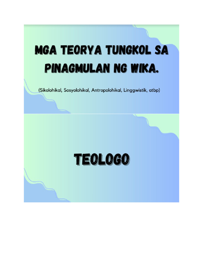 Mga Teorya | PDF