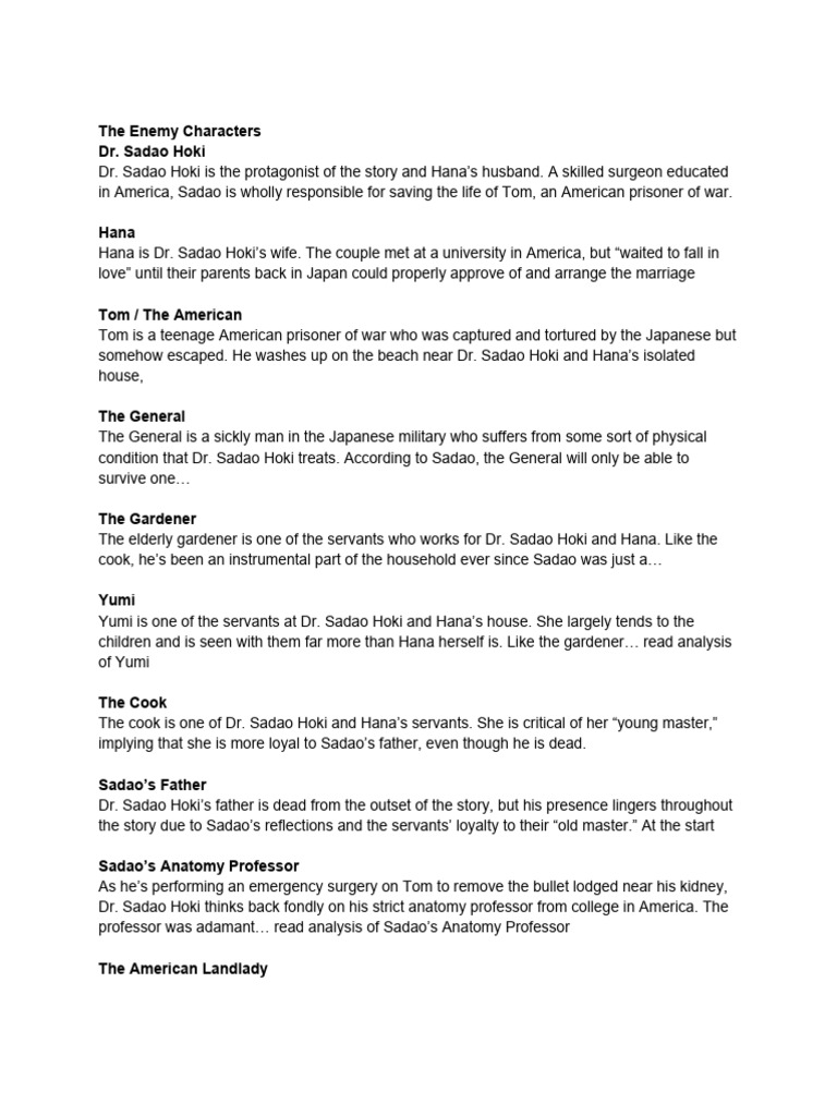 Enemy Character Sketch | PDF