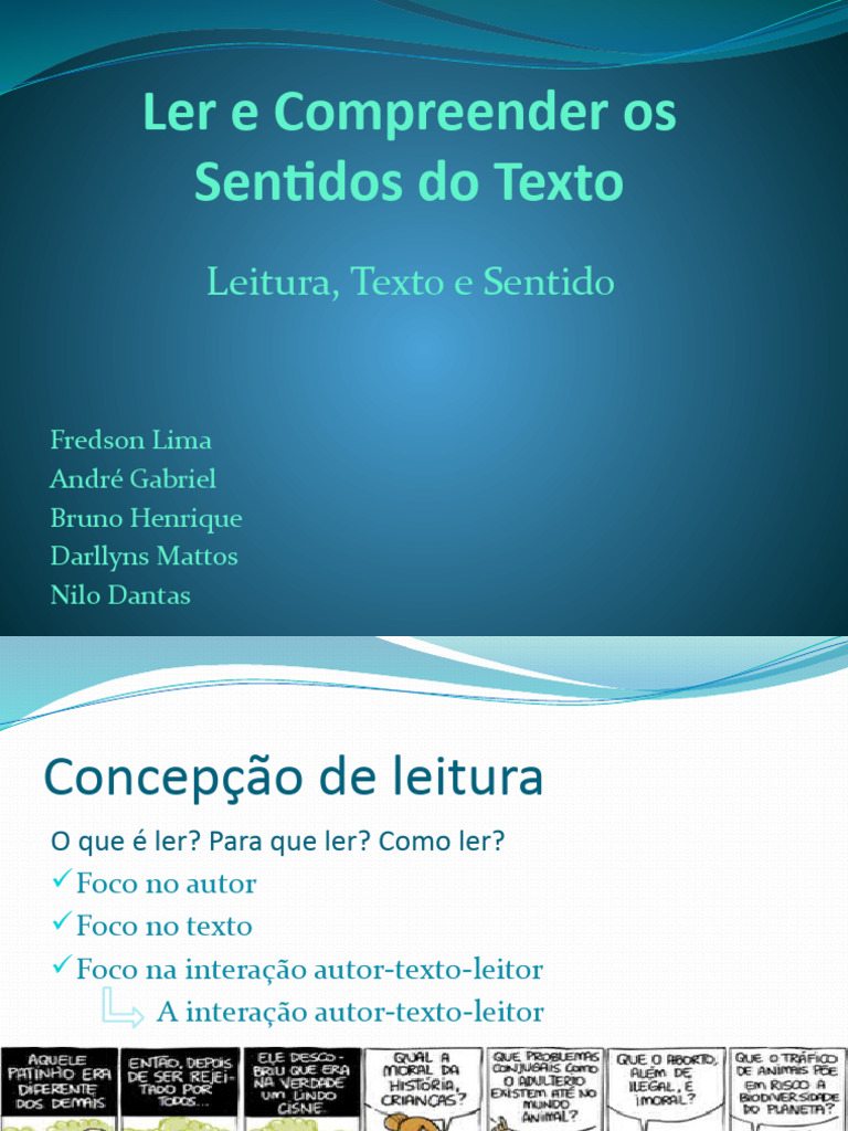 Ler e Compreender Os Sentidos Do Texto | PDF