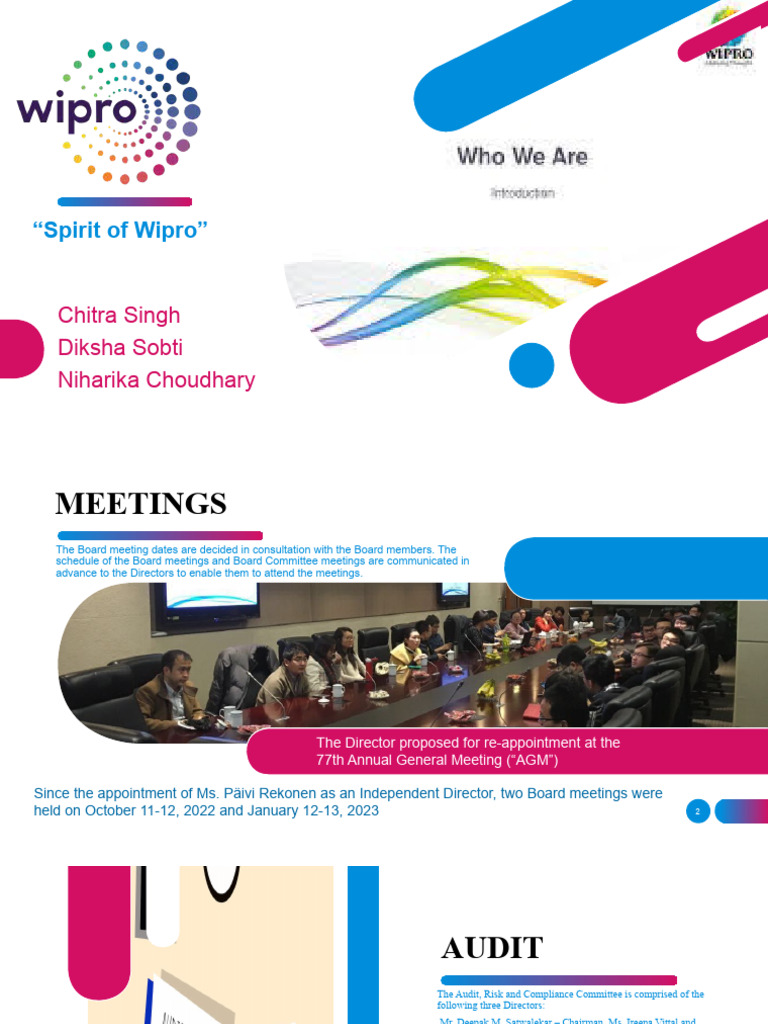WIPRO PPT | PDF | Corporate Social Responsibility | Audit