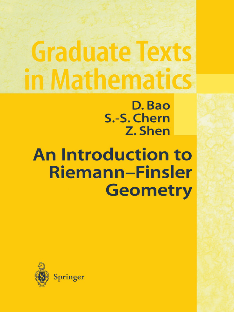 GTM200-An Introduction to Riemann-Finsler Geometry2000 | PDF | Differential Geometry | Manifold