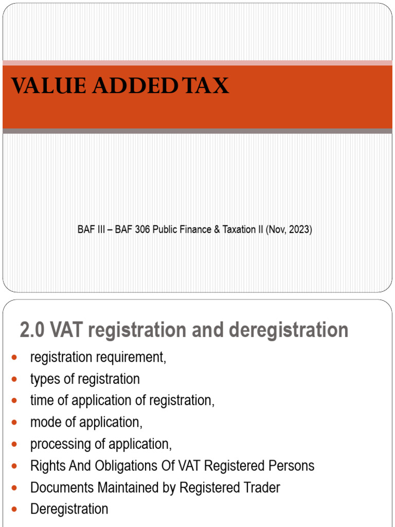 BAF 306 BAF 3 - Registration and Deregistration | PDF | Value Added Tax | Invoice