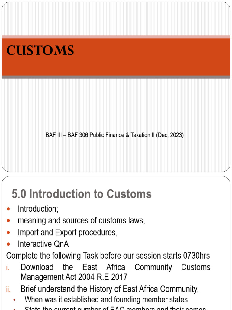 Baf 306 Baf 5 Customs | PDF | Customs | Government