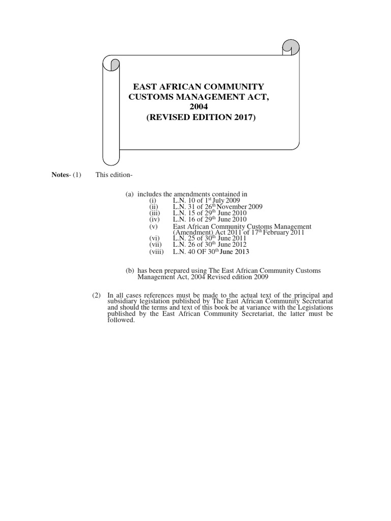 EAC Customs Management Act 2022 | PDF | Customs | Warehouse