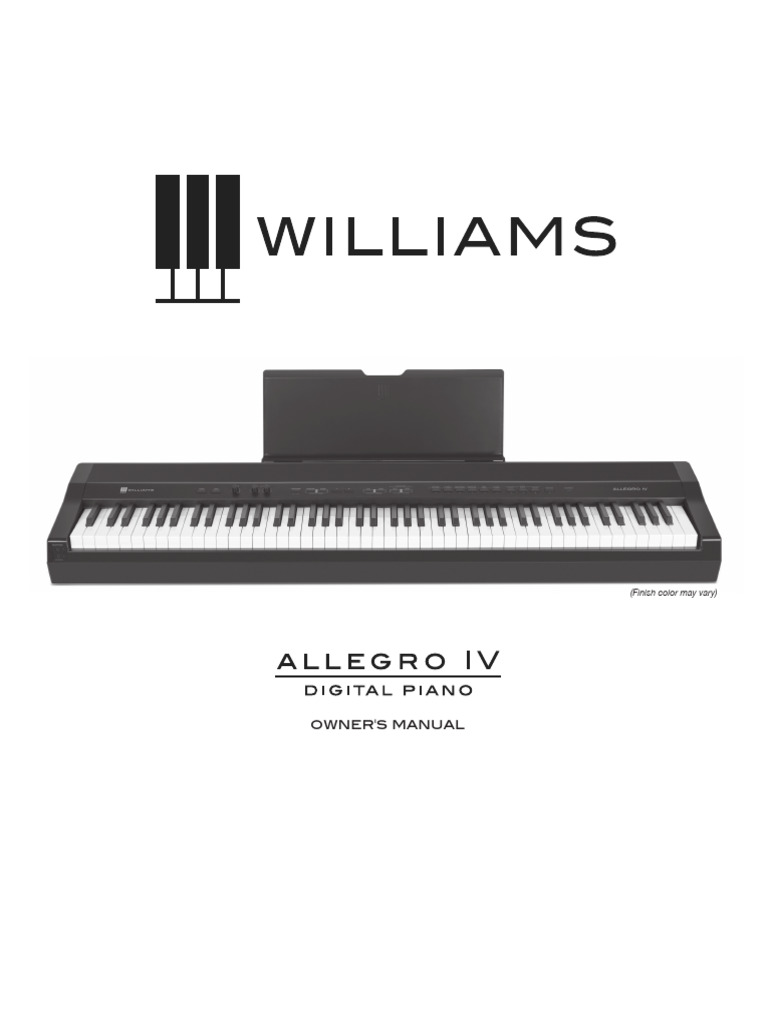 Williams Allegro IV Manual en | PDF | Piano | Synthesizer