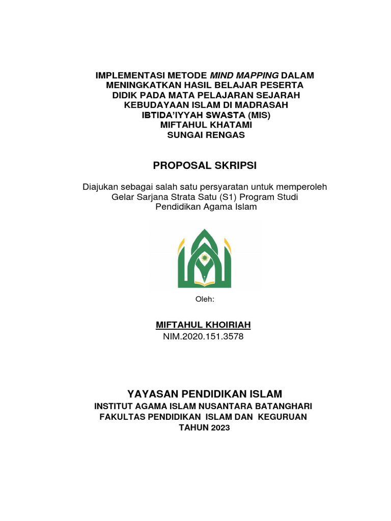 Proposal Miftah Bismillah1 | PDF