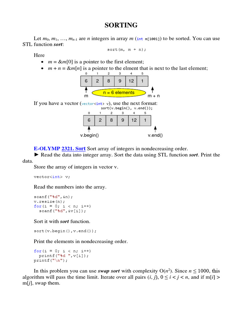 Sort | PDF | Pointer (Computer Programming) | Programming Paradigms Sort | PDF | Pointer (Computer Programming) | Programming Paradigms