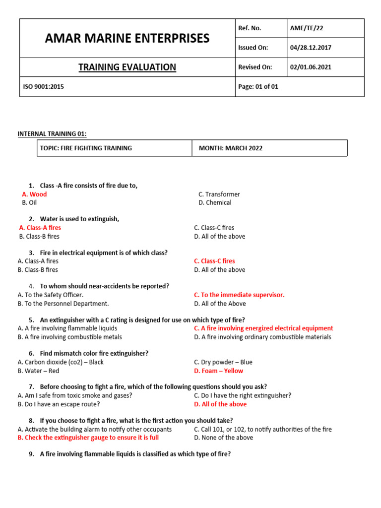 Training Evaluation | PDF