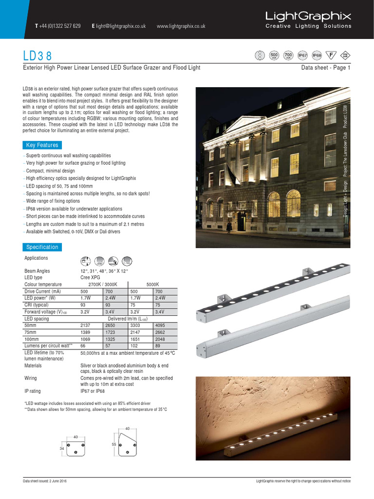 LD38 Data Sheet | PDF | Light Emitting Diode | Lighting