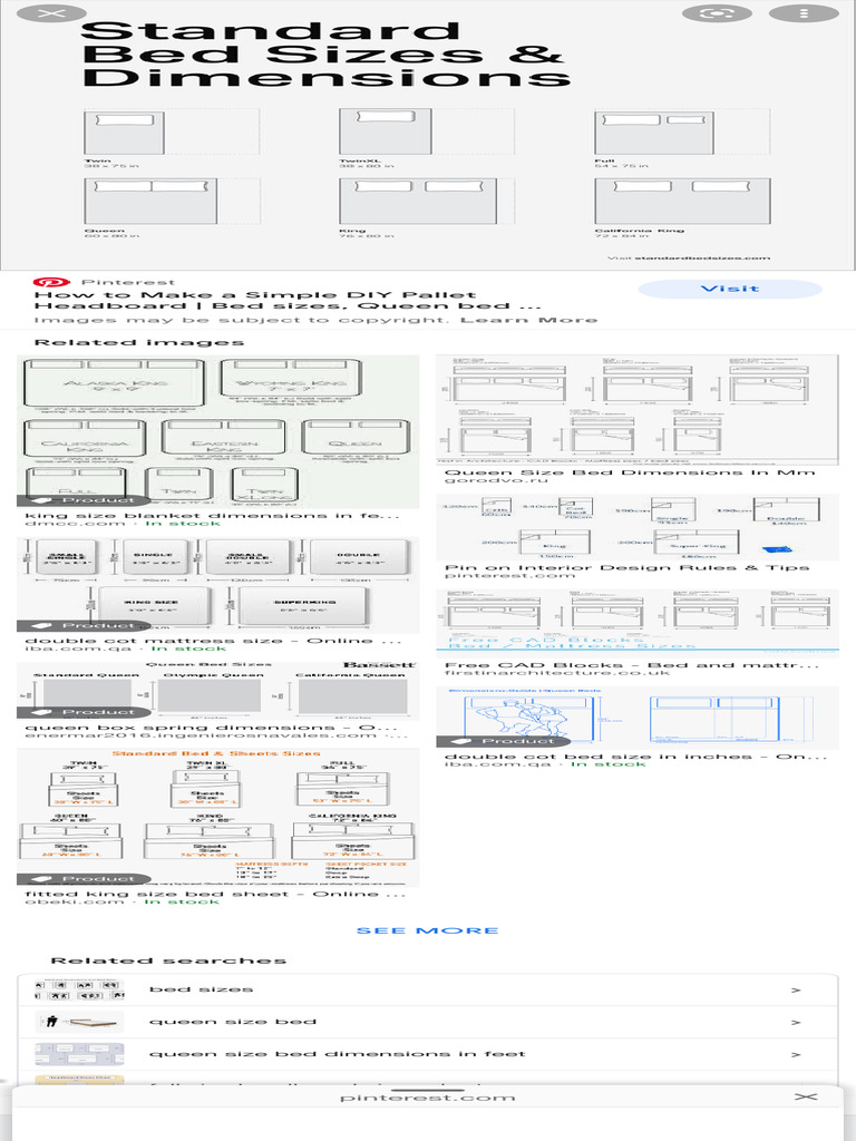 Bed Size Chart - Google Search | PDF | Art