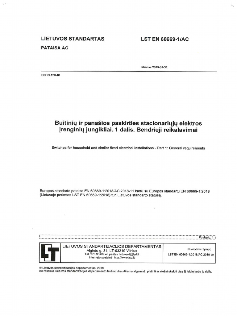 LST en 60669-1 Ac | PDF