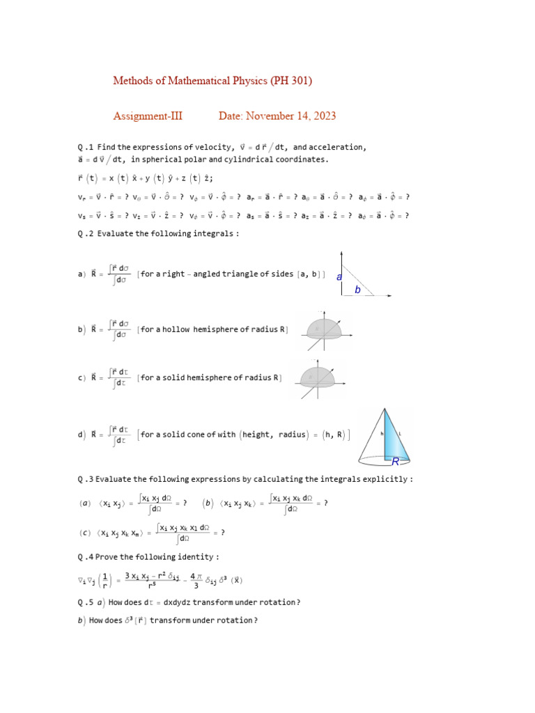MMP Assignment On Matrices | PDF | Mechanics | Classical Geometry