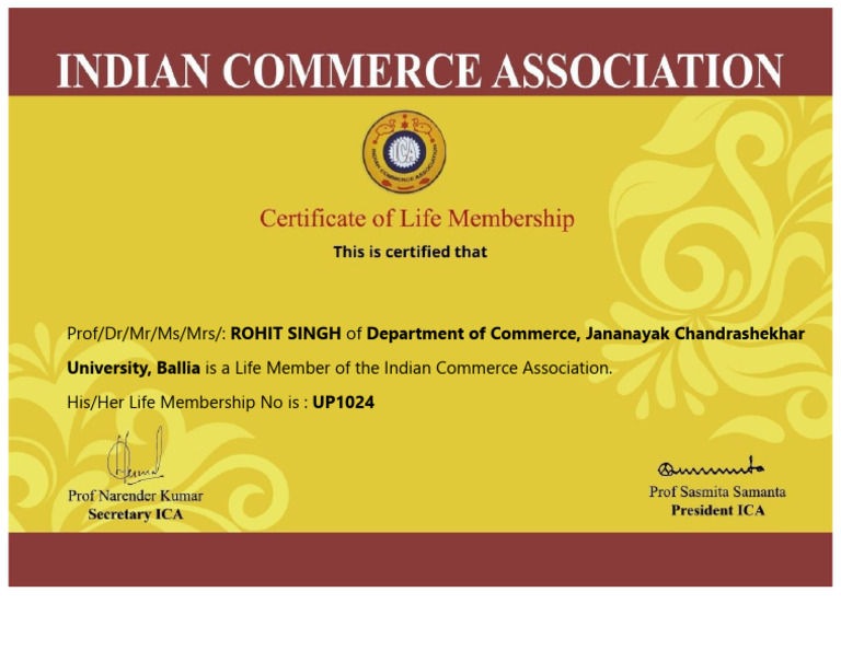 Ica Certificate | PDF