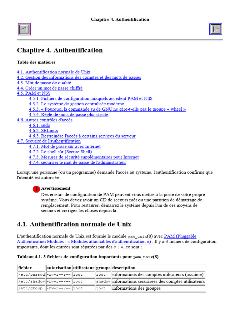 Guide sur l'authentification Unix et PAM | PDF