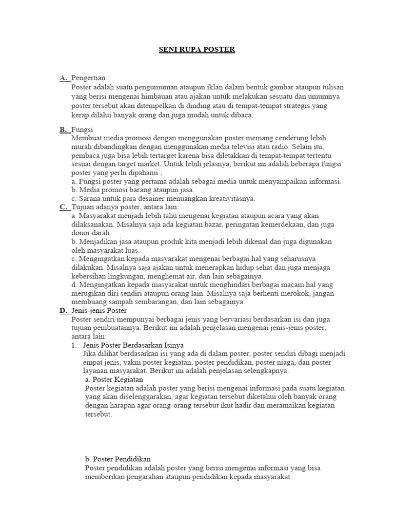 Seni Rupa Poster | PDF