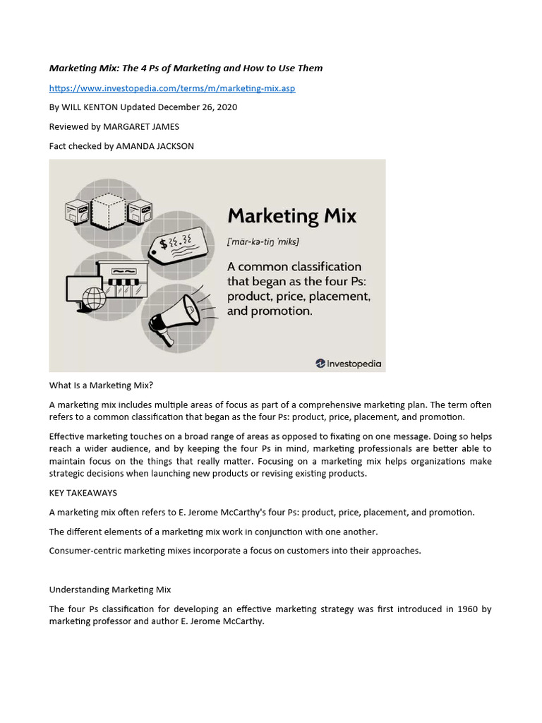 Marketing Mix | PDF