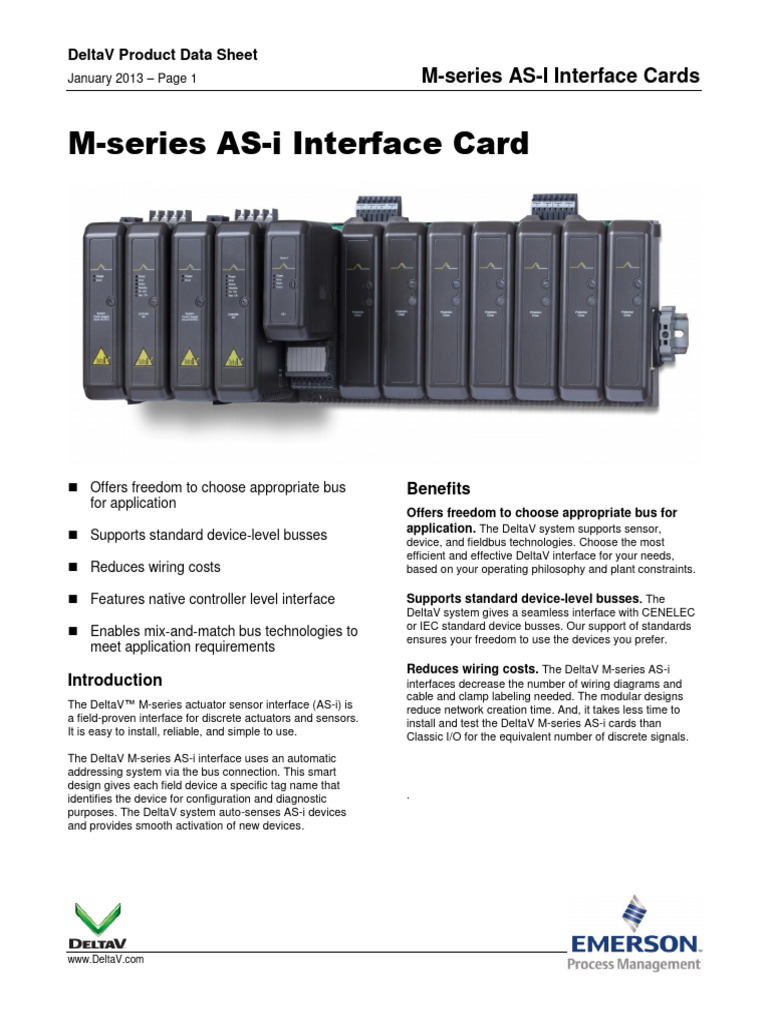 Deltav M-Series As-I Interface Cards (2013) | PDF | Electrical ...