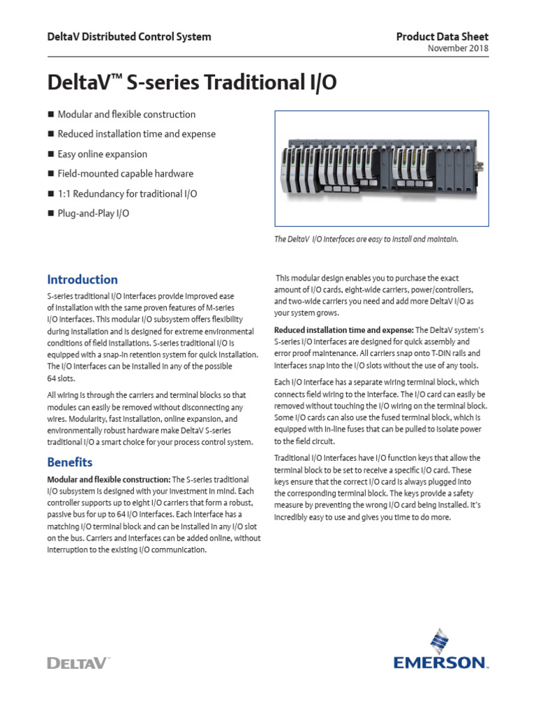 Product Data Sheet S Series Traditional I o Deltav en 56834 | PDF