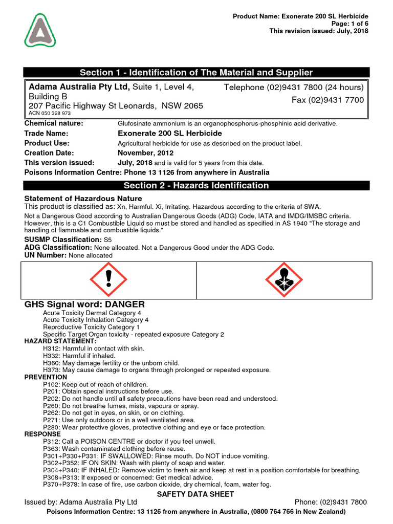 Exonerate Herbicide | PDF