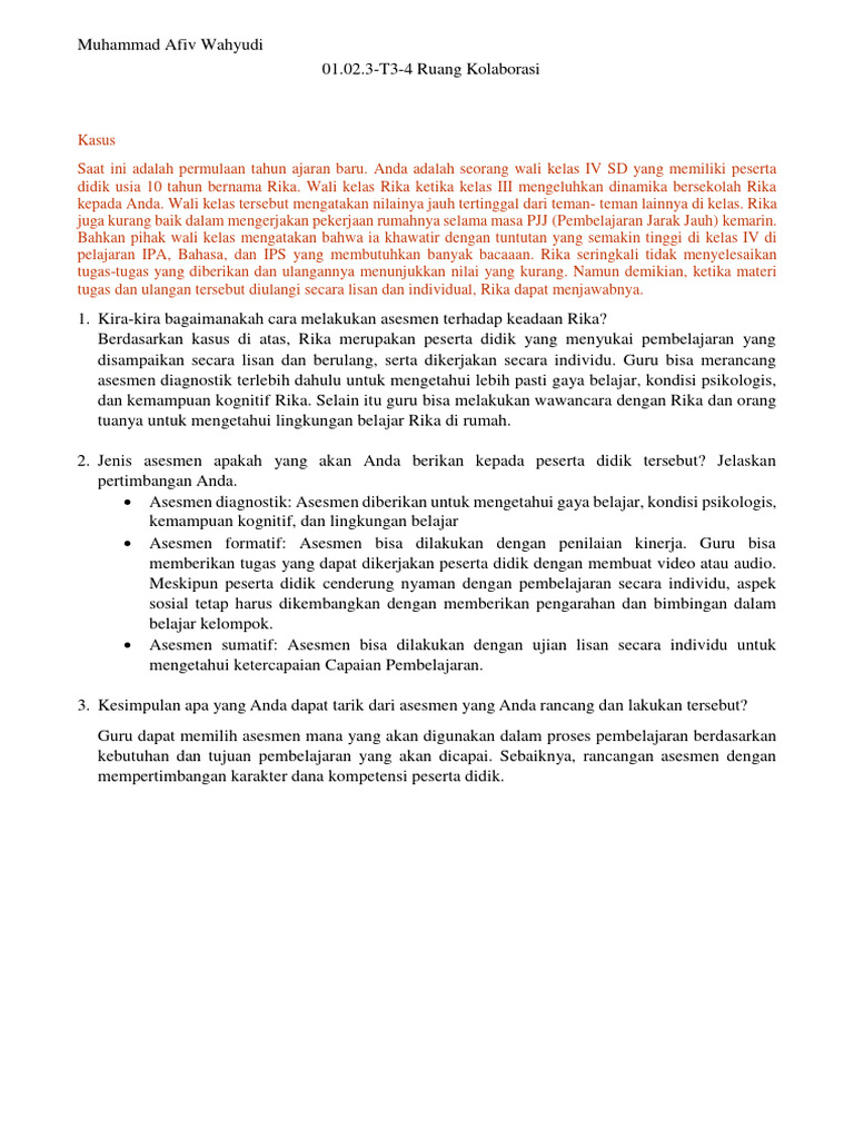 Strategi Asesmen untuk Rika | PDF