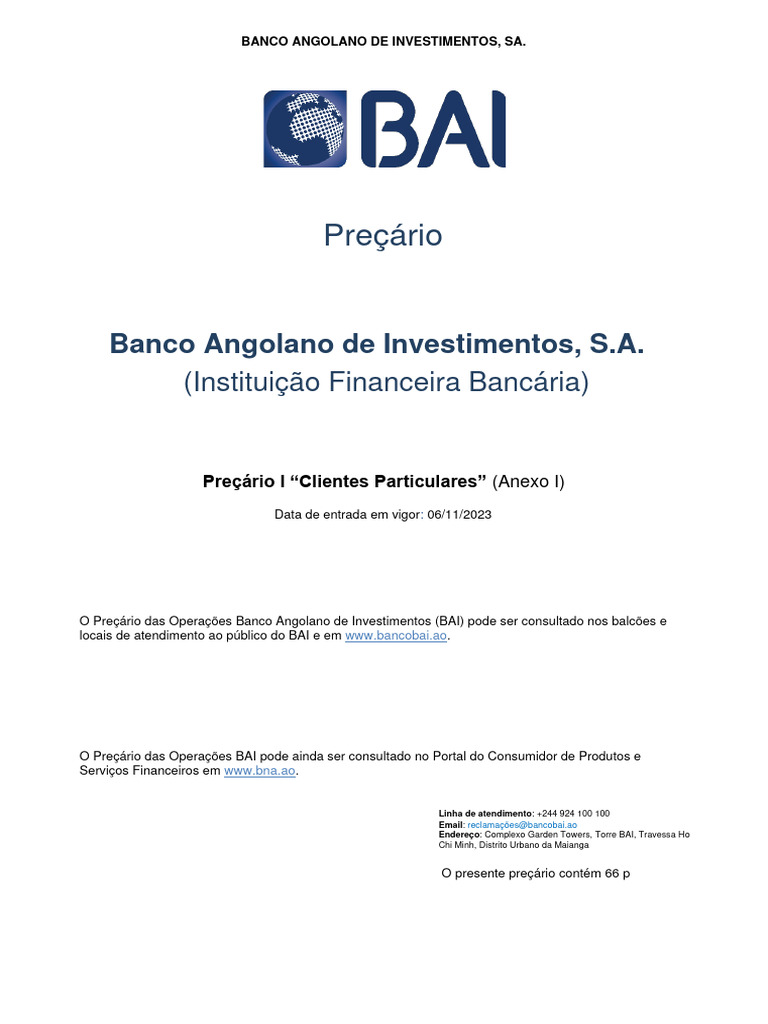 Bai Pre Clientes-Particulares | PDF | Juros | Bancos
