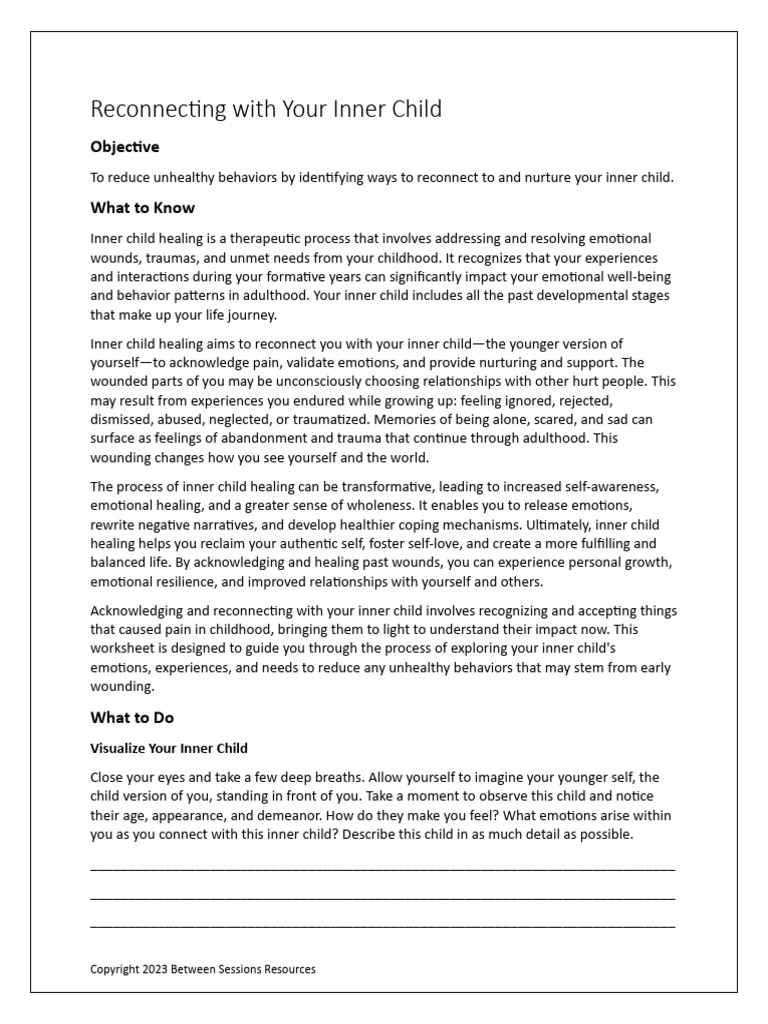 Reconnecting With Your Inner Child - 060723 | PDF | Psychological ...