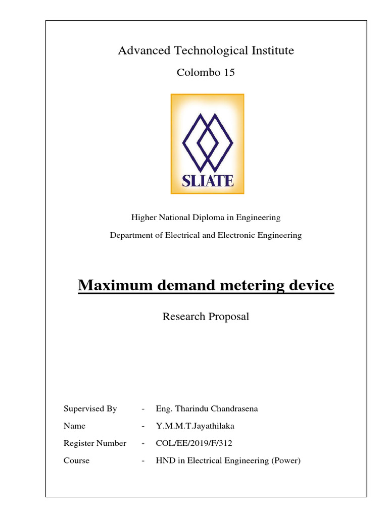 Maximum Demand Metering Device | PDF | Technology & Engineering