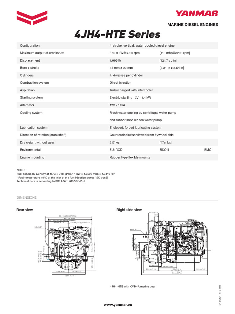 Yanmar 4JH4-HTE | PDF | Diesel Engine | Pump