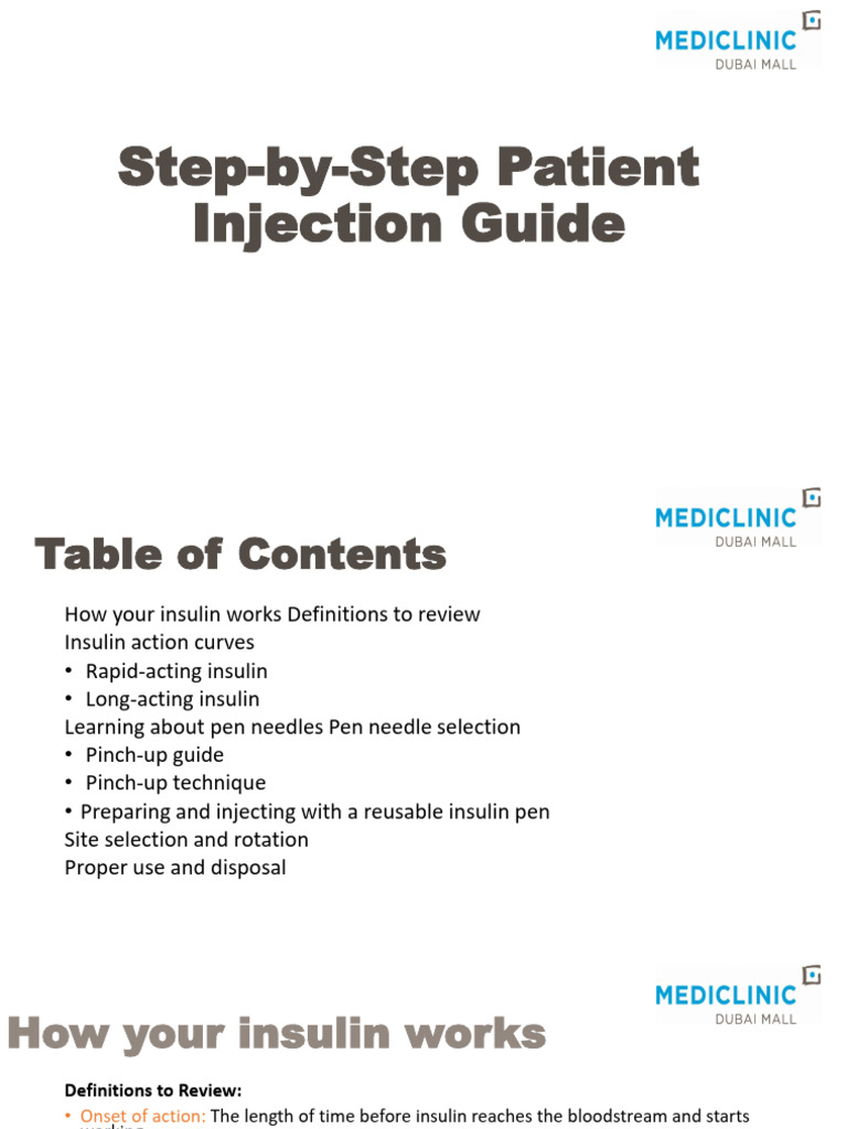 Step-by-Step Patient Injection Guide | PDF | Insulin | Injection (Medicine)