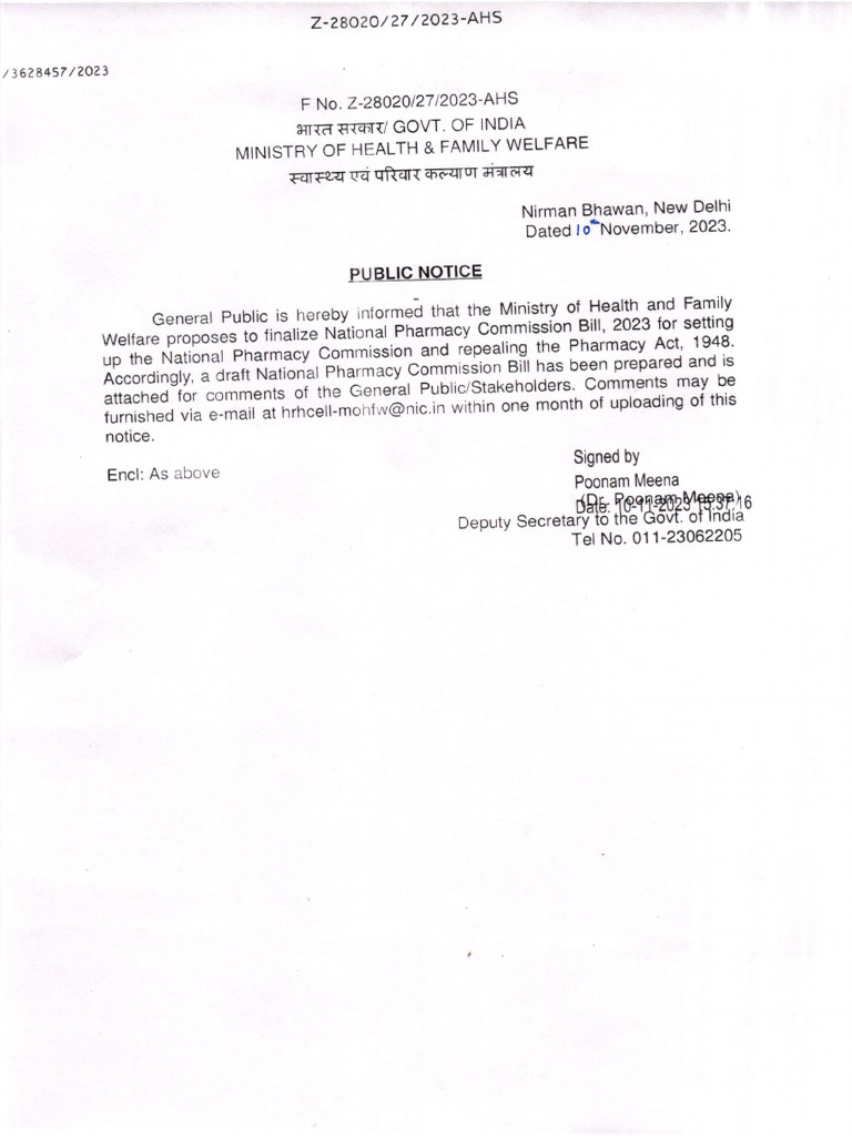 Public Notice Draft National Pharmacy Commission Bill | PDF | Pharmacy ...