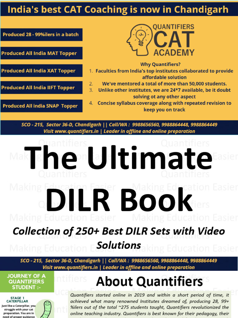 The Ultimate DILR Book Updated Quantifiers Chandigarh Edition 1 | PDF ...