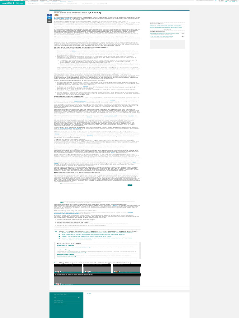 What Is A Microcontroller and How Does It Work | PDF | Microcontroller ...