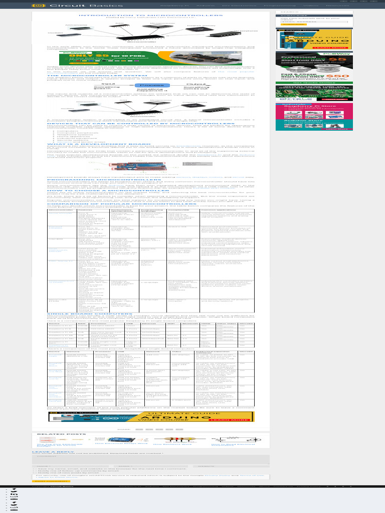 Introduction To Microcontrollers Circuit Basics Pdf Microcontroller Raspberry Pi