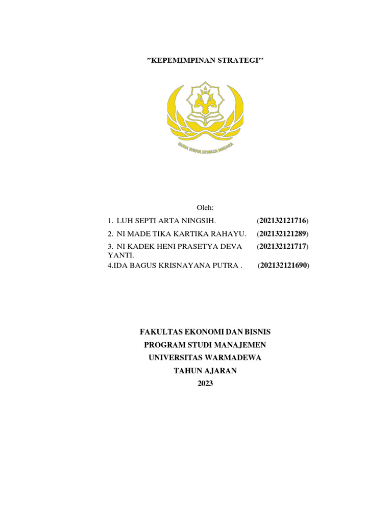 KEPEMIMPINAN Strategi Kelompok 6 | PDF | Karier & Perkembangan