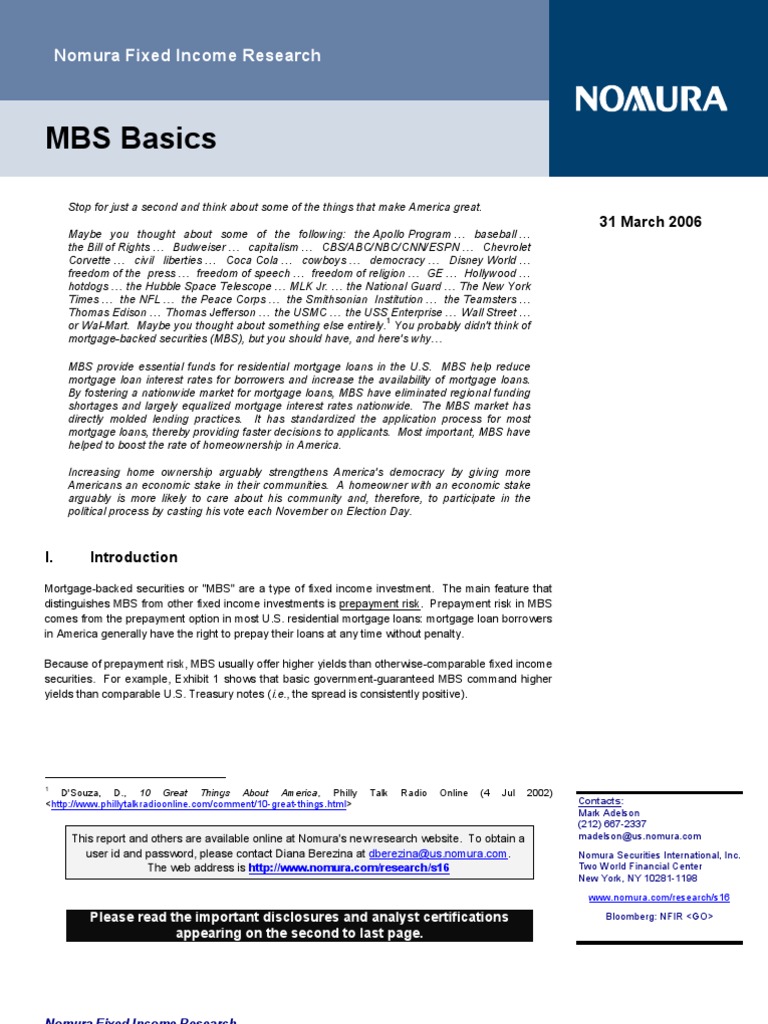 MBS Basics | PDF