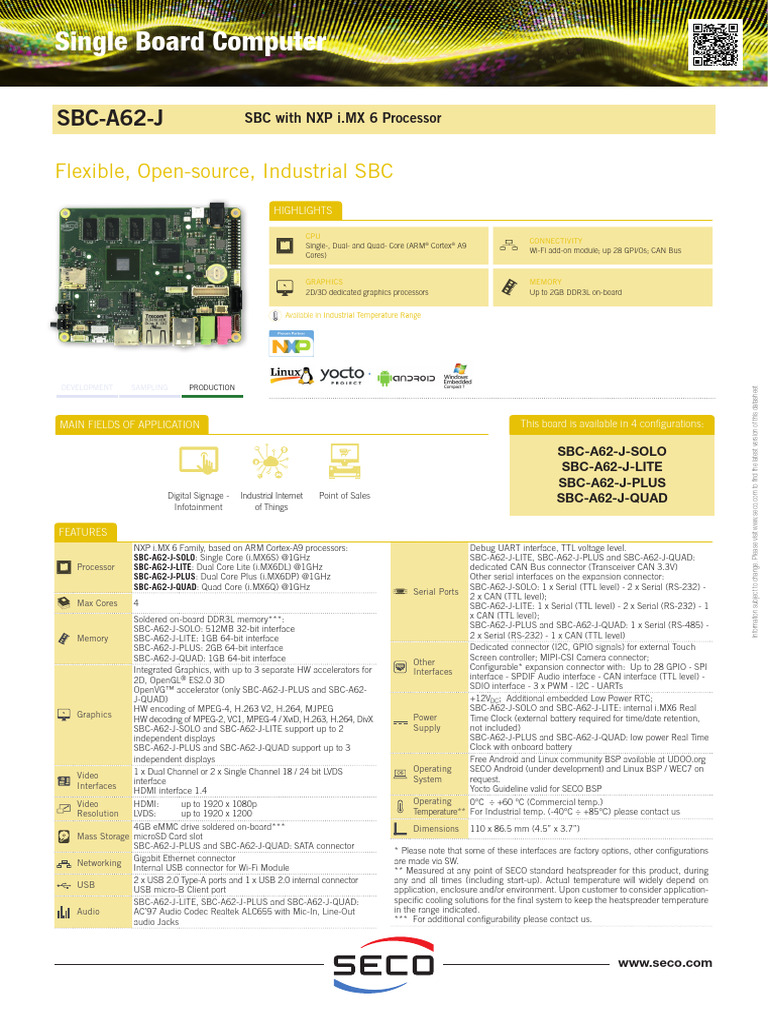 seco-single-board-computers-(sbc)-sys-a62-quad-clcw-1880625 | PDF | Usb | Computing