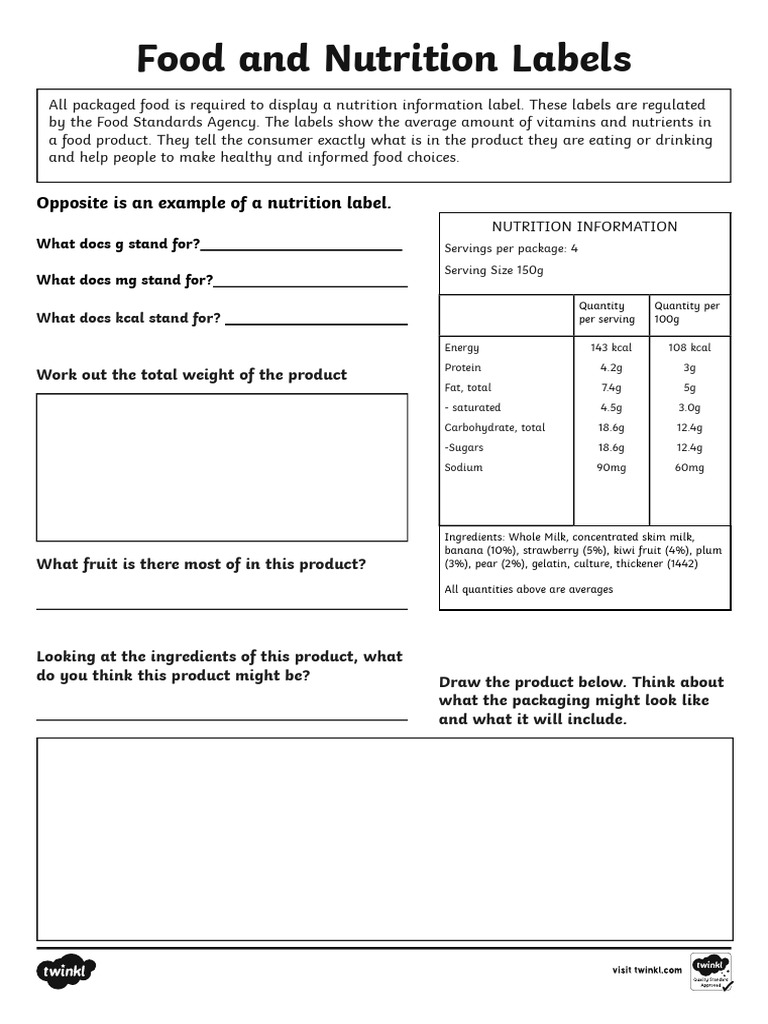 Understanding Nutrition Labels for Kids | PDF