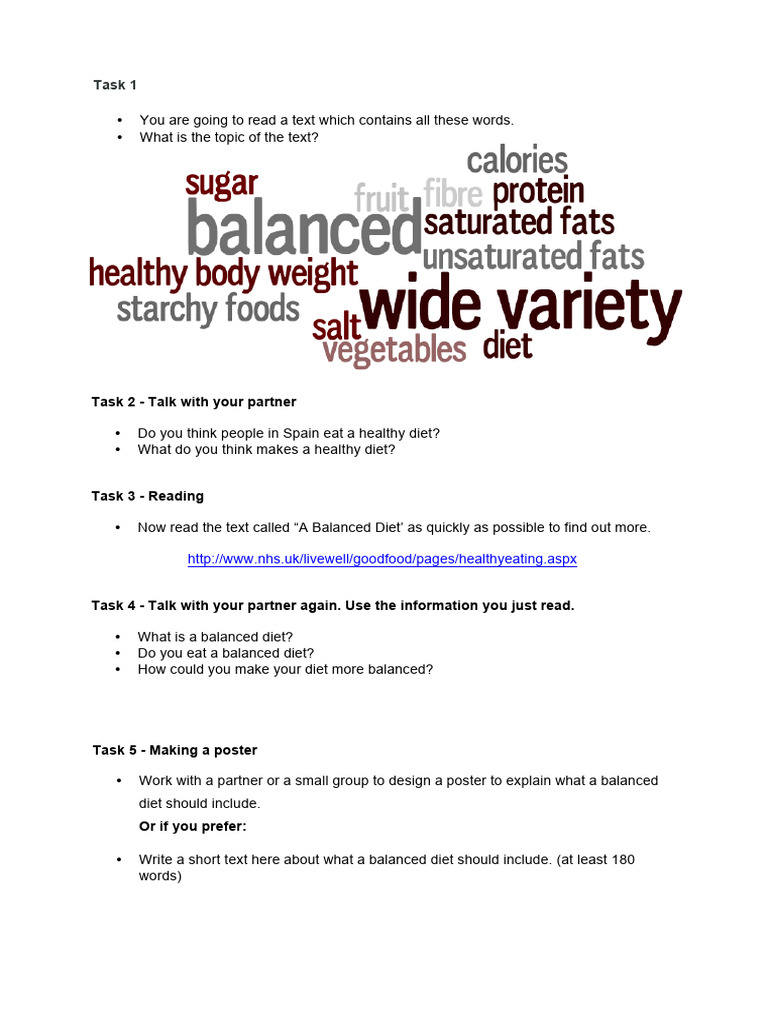 HealthyEating Worksheets Tasks | PDF | Healthy Diet | Fat