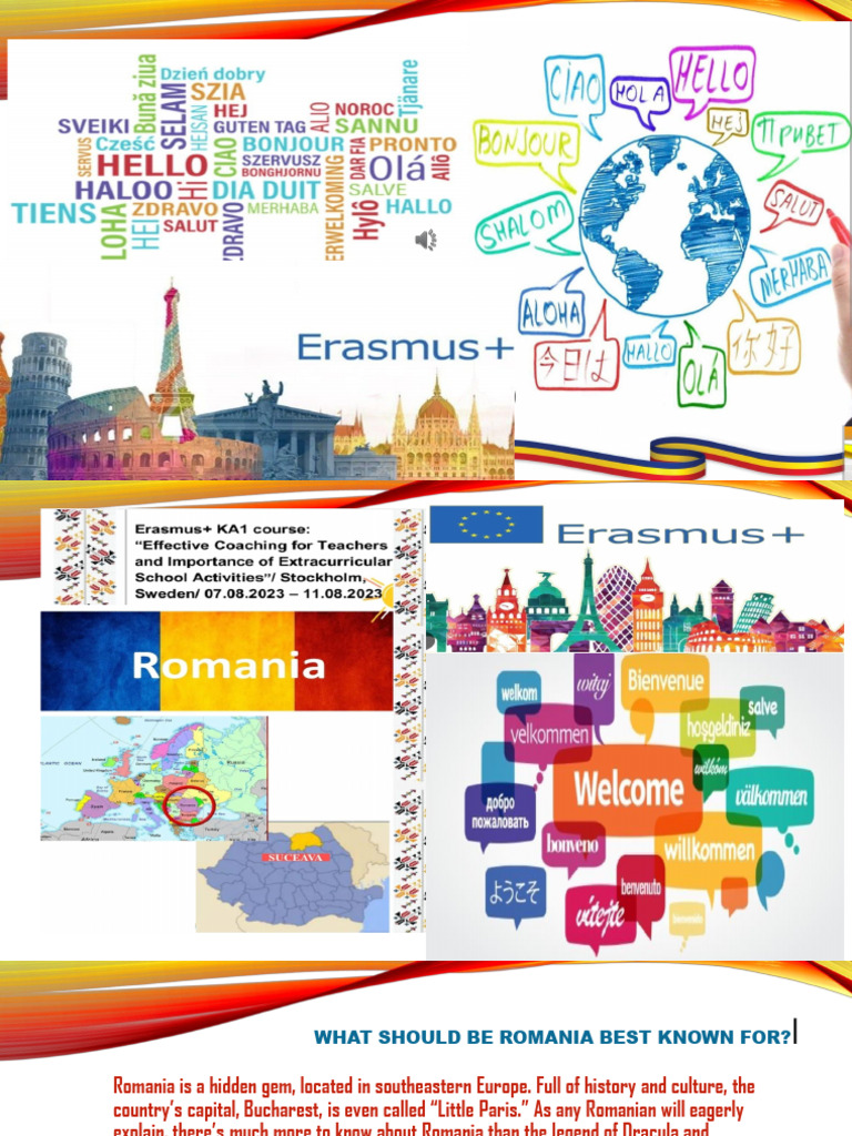 Presentation of Romania Erasmus PDF | PDF | Romania | Europe