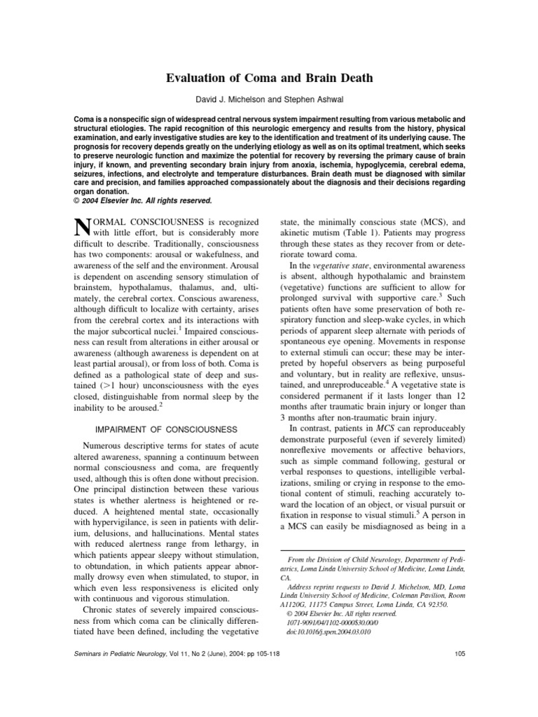 Evaluacion Coma | Download Free PDF | Coma | Traumatic Brain Injury