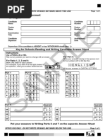 PET Answer Sheet | PDF