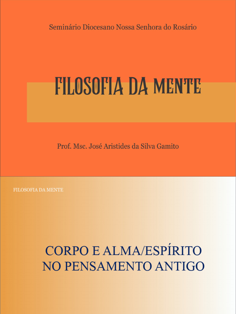 Filosofia Da Mente - Monismo Ou Dualismo | PDF