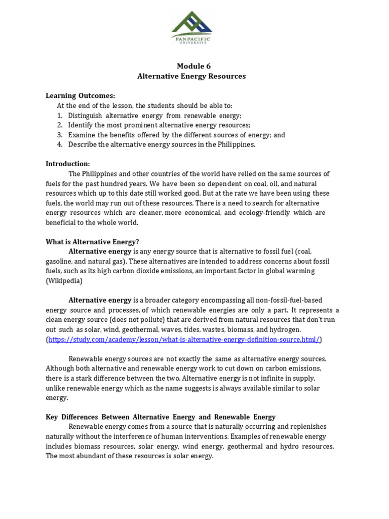 Understanding Alternative Energy Sources | PDF